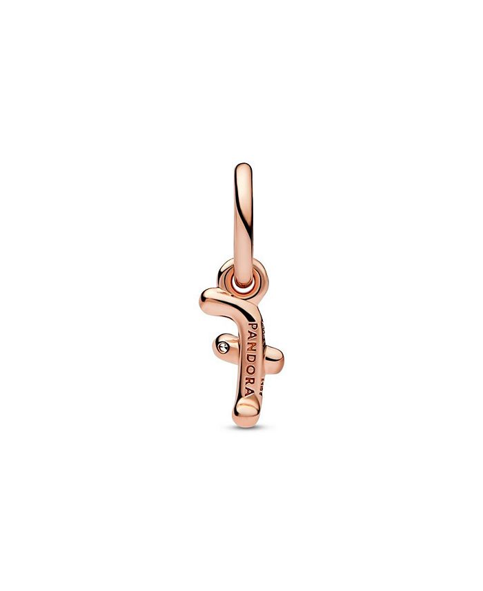 Pandora 14k rose gold-plated Script Alphabet Dangle Charm - Macy's