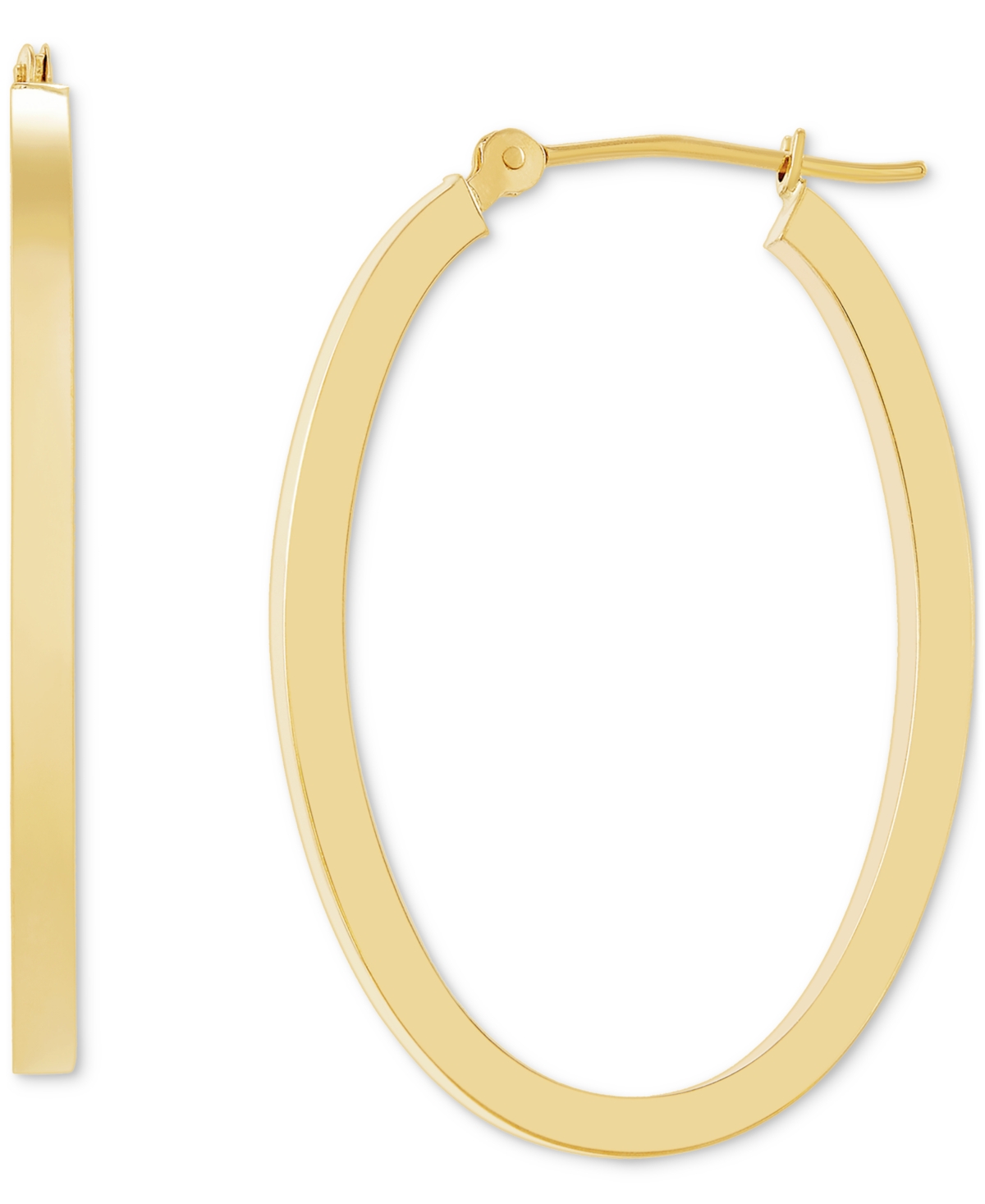 Click here for Polished Oval Flat-Edge Tube Earrings in 10k Gold... prices