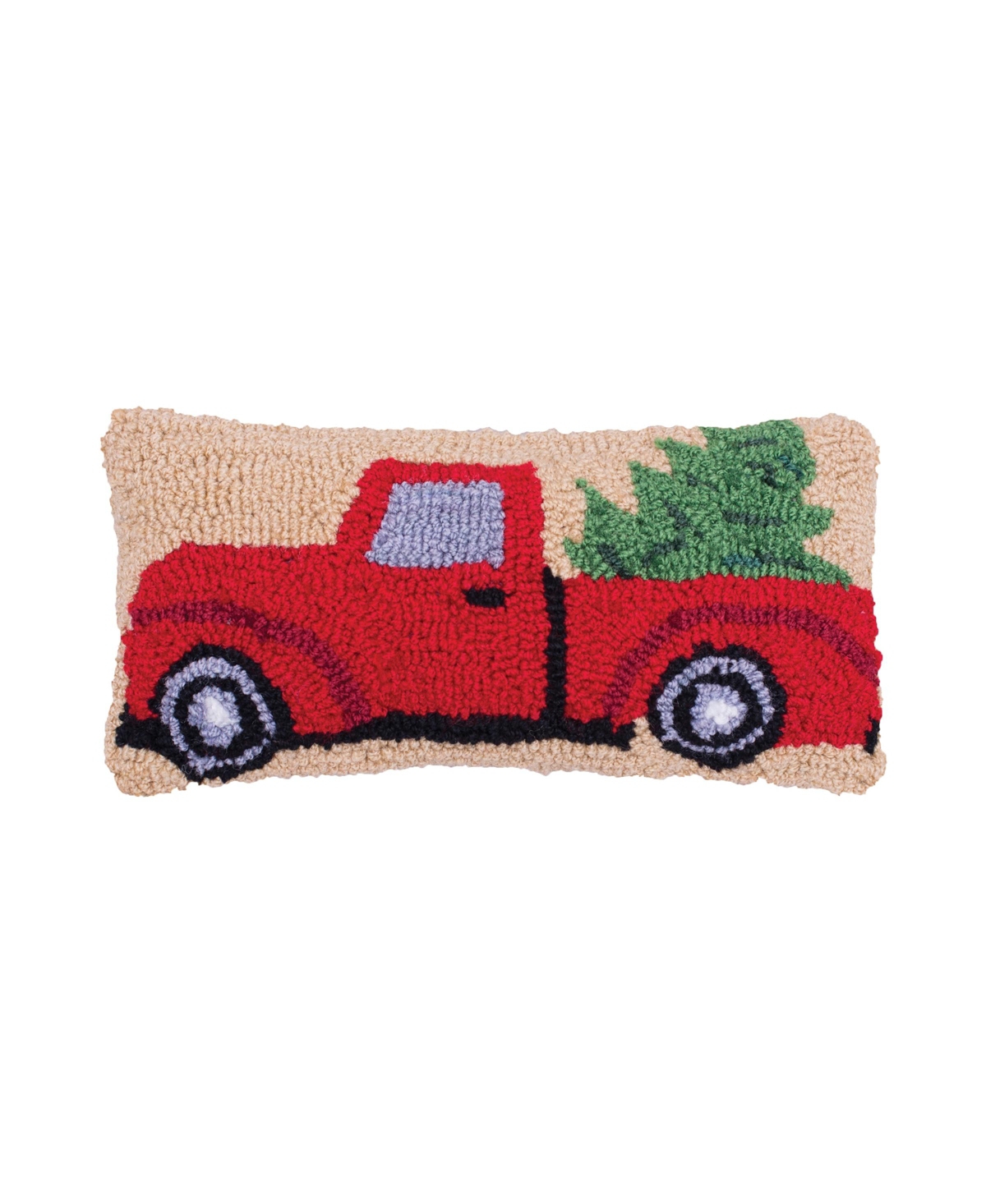 Click here for 6 x 12 Christmas Truck Hooked Petite Throw Pillow... prices