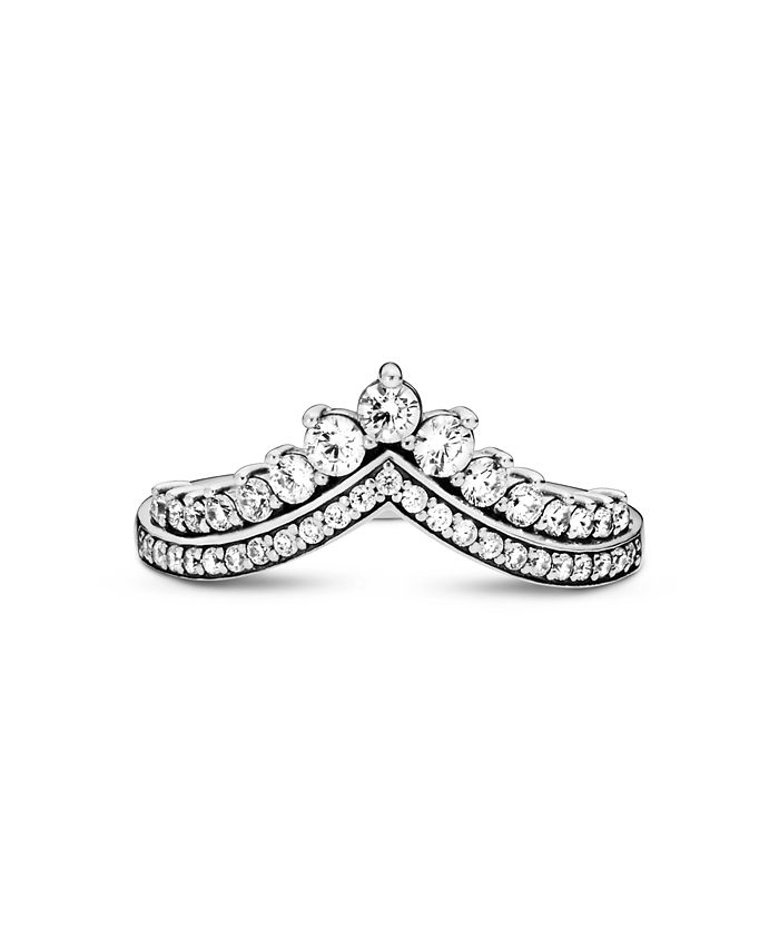 Pandora Cubic Zirconia Timeless Princess Wishbone Ring - Macy's