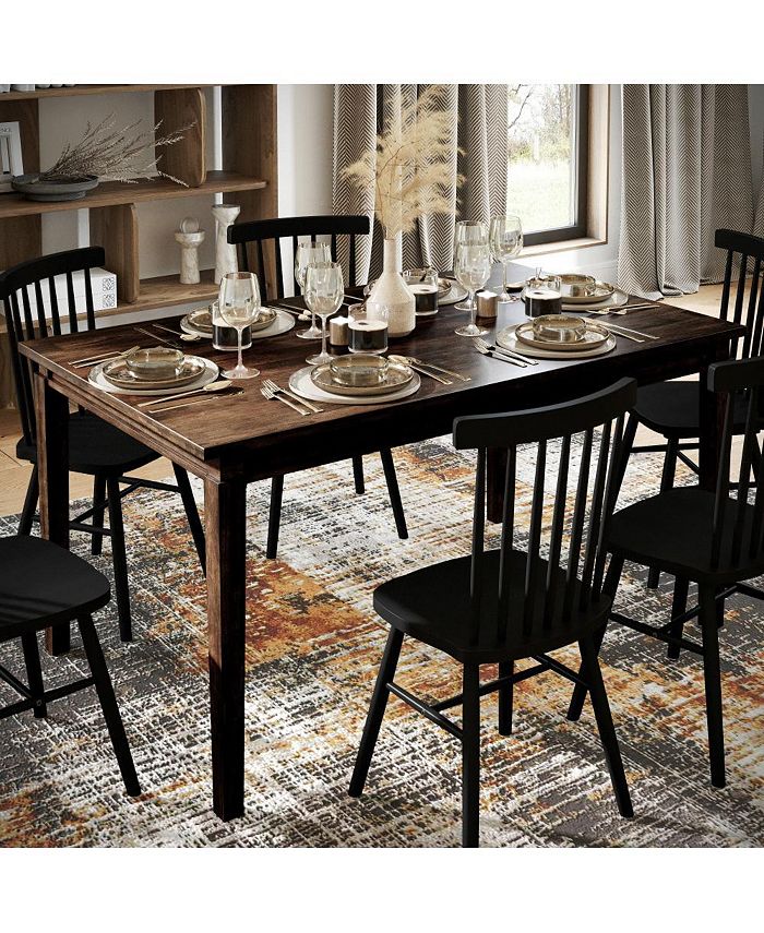 MERRICK LANE Hayden Wooden Dining Table With Tapered Legs - Macy's