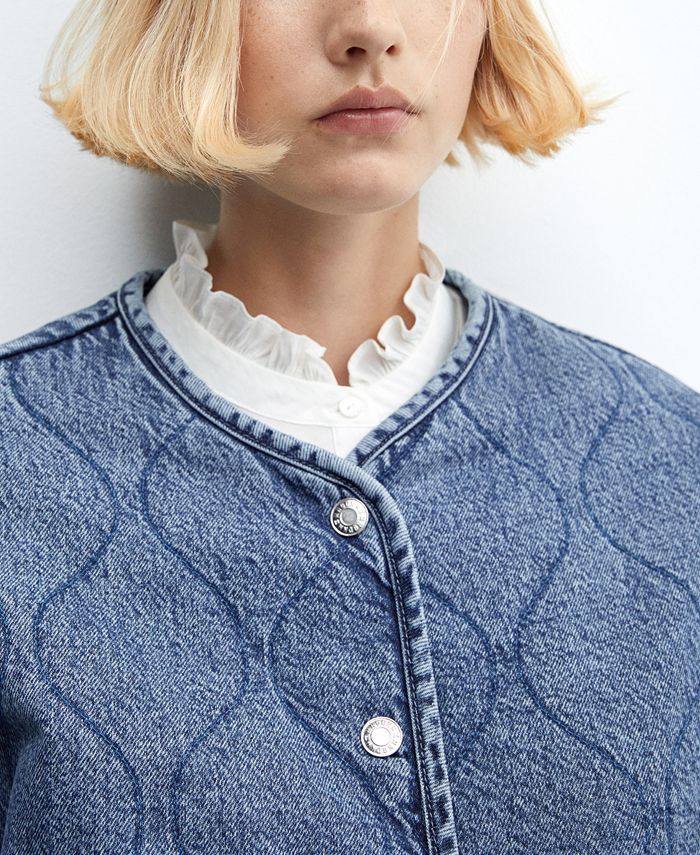 MANGO Women's Decorative Stitching Denim Jacket - Macy's