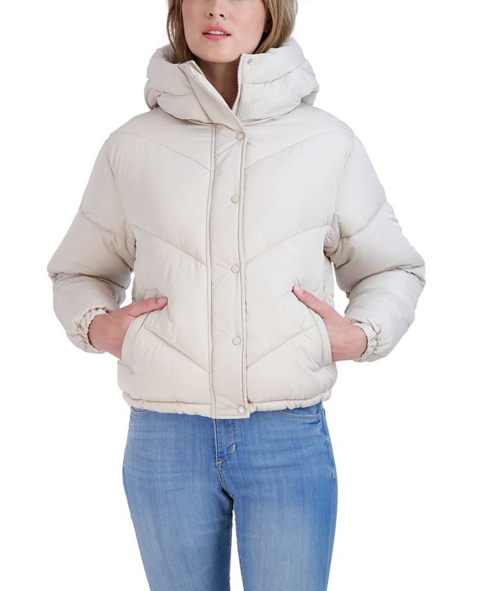 Sebby Juniors' Women ' Short Hooded Puffer Jacket - Macy's