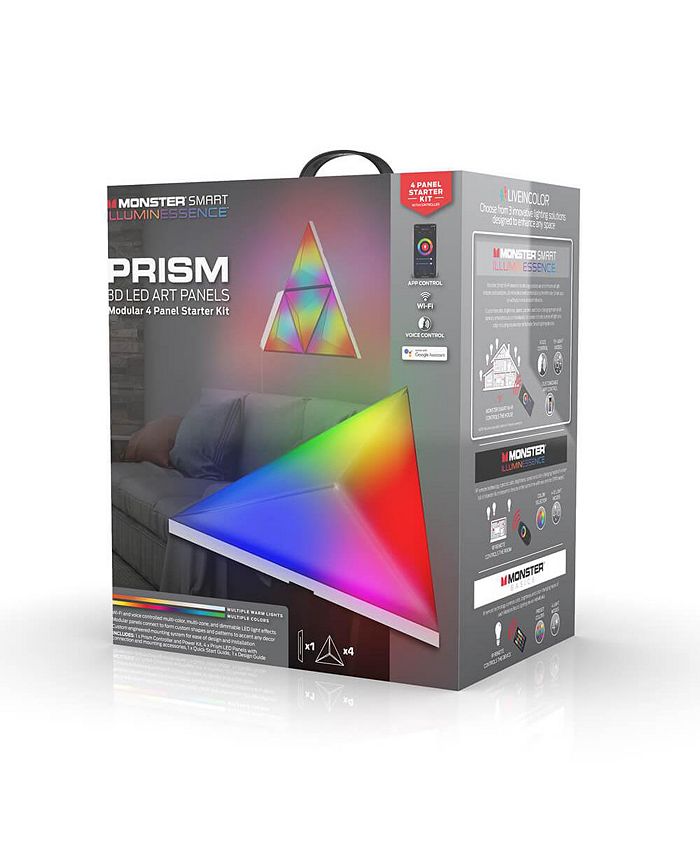 MONSTER CABLE PRISM - Smart Modular 3D LED Art Panels, 4 Panel Starter Kit - Macy's