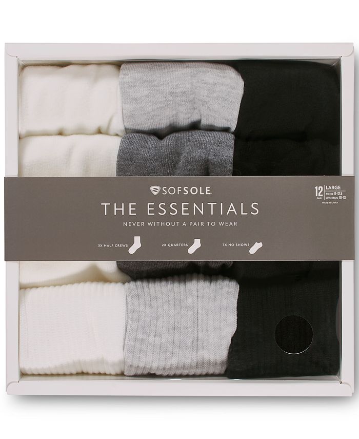 Sof Sole Men's 12-Pack Essentials Gift Box Socks from Finish Line - Macy's