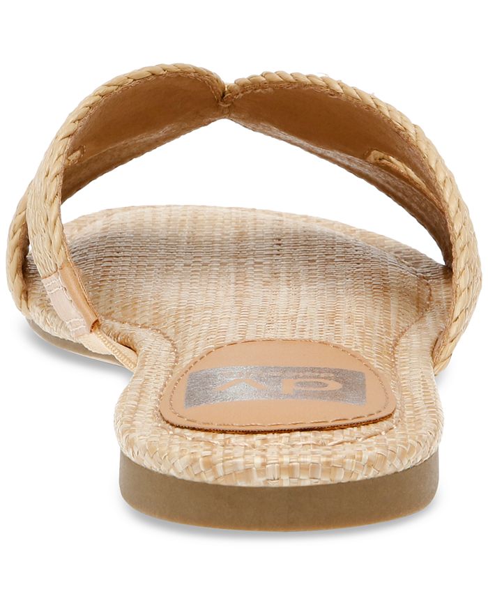 DV Dolce Vita Women's Geeya Raffia Criss Cross Strap Flat Slide Sandals ...
