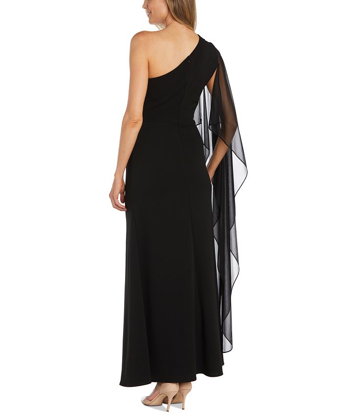 Nightway Women's One-Shoulder Cape Gown - Macy's