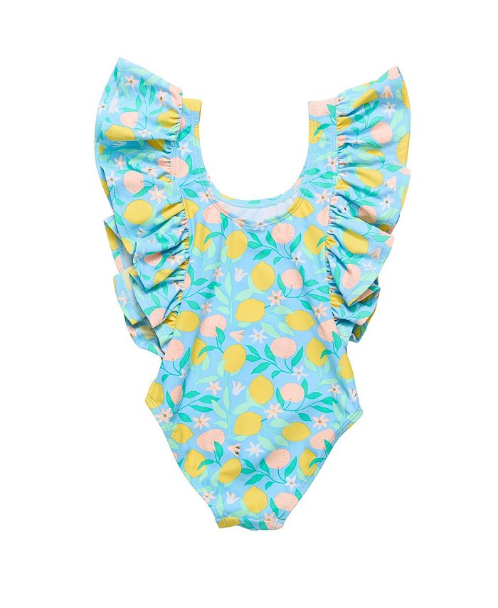 Snapper Rock Lemon Drops Wide Frill Swimsuit - Macy's