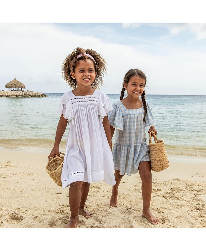 Snapper Rock Toddler, Child Girls Cornflower Gingham Beach Dress - Macy's