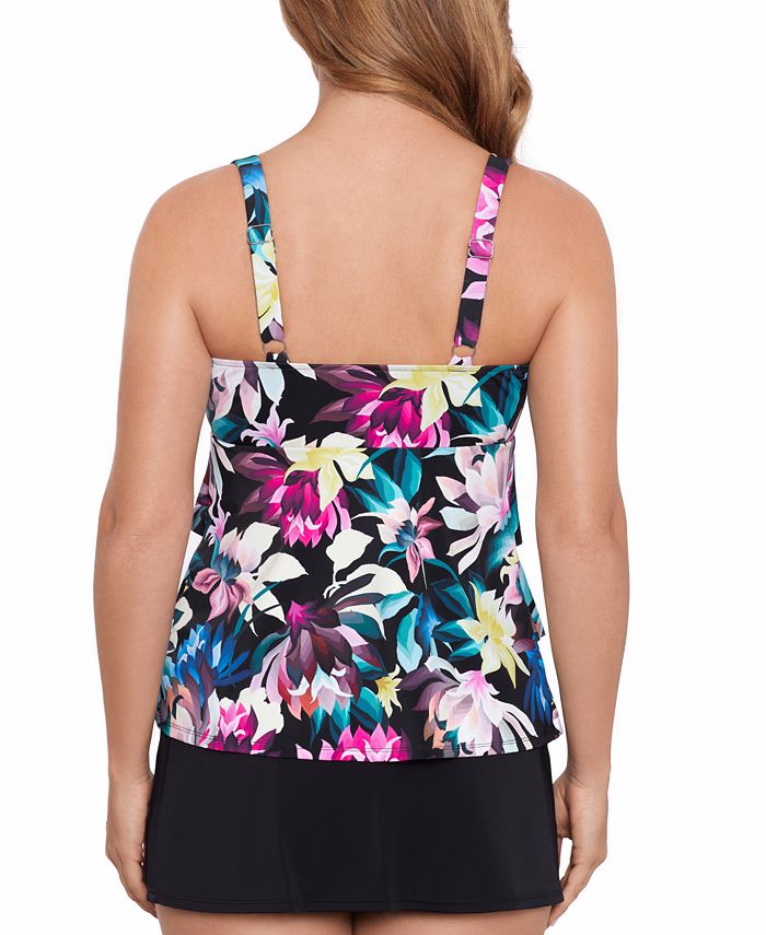 Swim Solutions Womens Printed Triple Tier Tankini Top And Swim Shorts