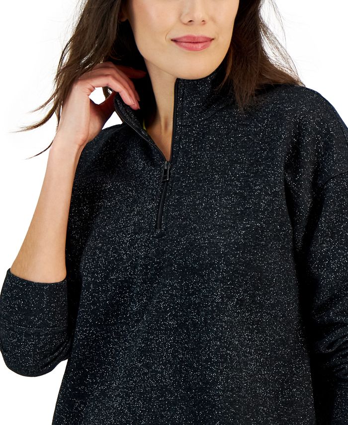 ID Ideology Women's Metallic Fleece Half-Zip Sweatshirt, Created for ...