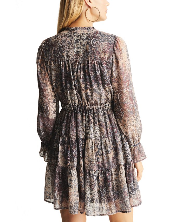 Frye Women's Collared Button-Front Tiered Long-Sleeve Dress - Macy's