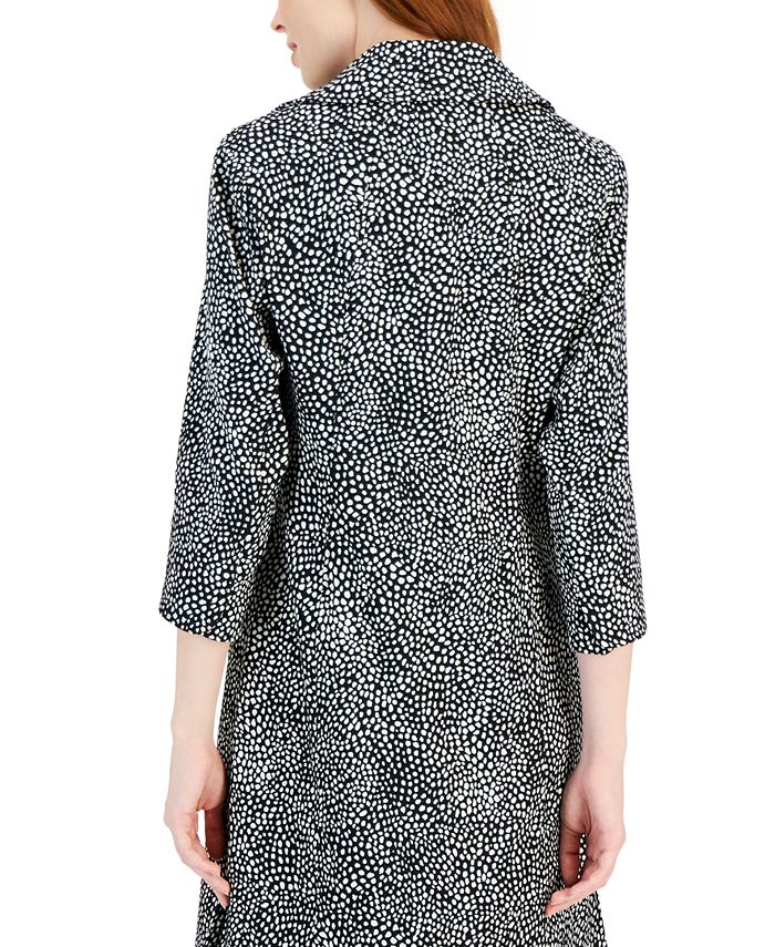 Anne Klein Women's Jacquard Wide-Collar Kissing Topper Jacket - Macy's