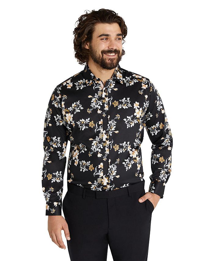 Johnny Bigg Men's Big & Tall Miles Floral Print Shirt - Macy's