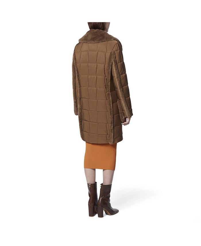 Andrew Marc Black Label Women's Astor Asymmetrical Mixed Media Puffer ...