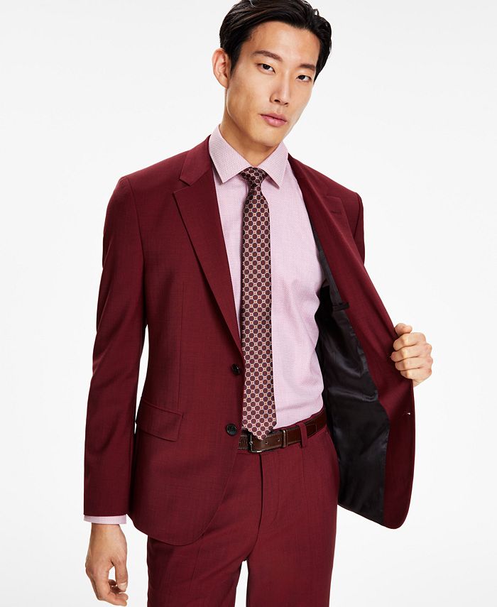 Hugo Boss Men's Modern-Fit Dark Red Suit Jacket - Macy's