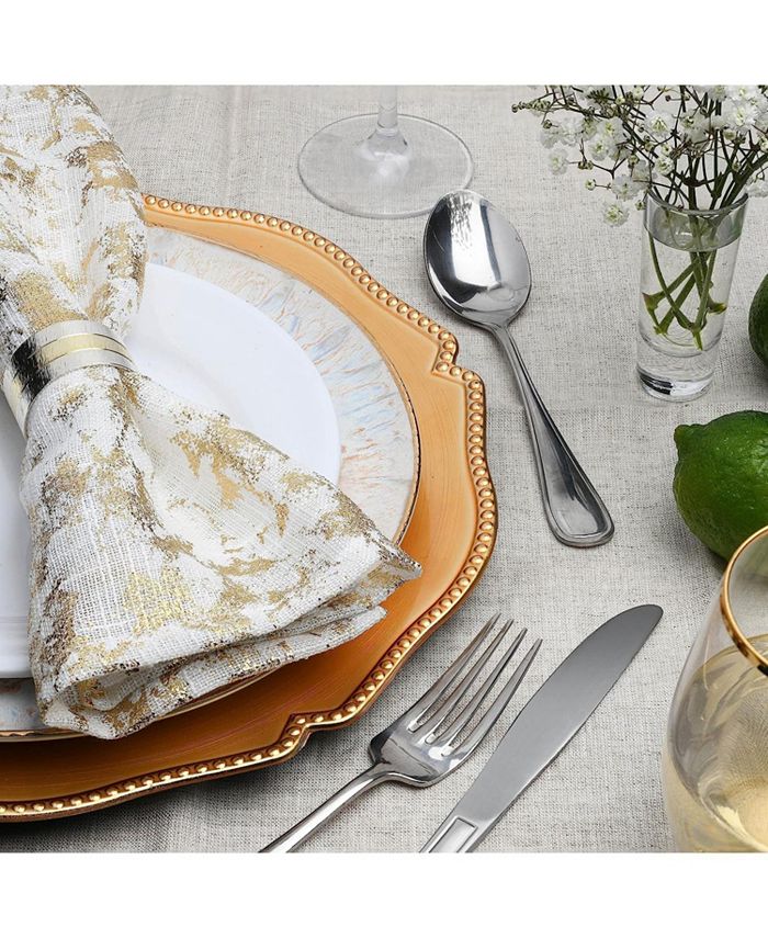 Chateau Fine Tableware Beaded Gold Charger Plates, 13" Elegant Chargers ...