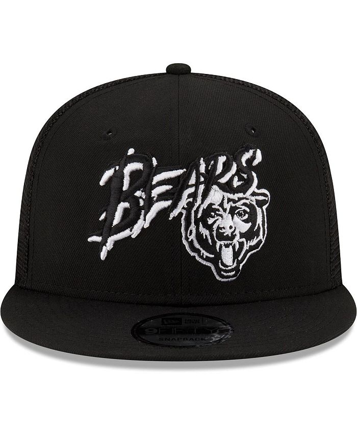 New Era Men's Black Chicago Bears Graffiti Script 9FIFTY Snapback Hat ...