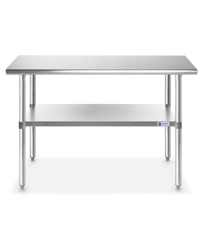 GRIDMANN 48 x 24 Inch Stainless Steel Table w/ Undershelf, NSF ...