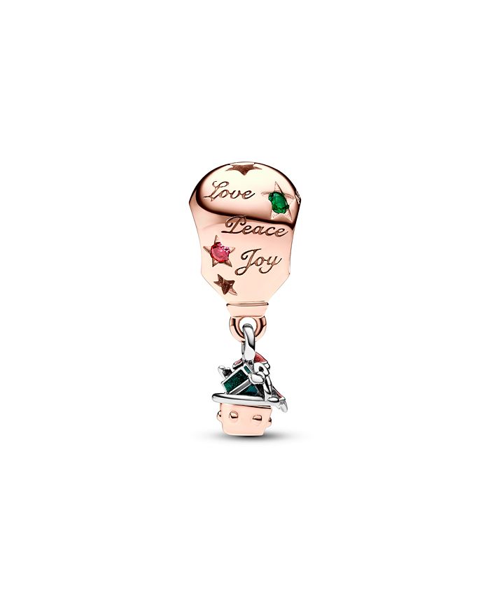 Pandora Cubic Zirconia Two-Tone Santa Claus in Hot Air Balloon Charm ...