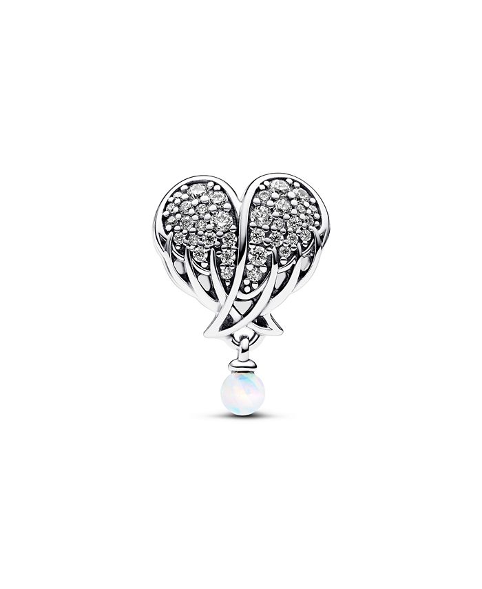 Pandora Cubic Zirconia Angel Wings Heart Charm - Macy's