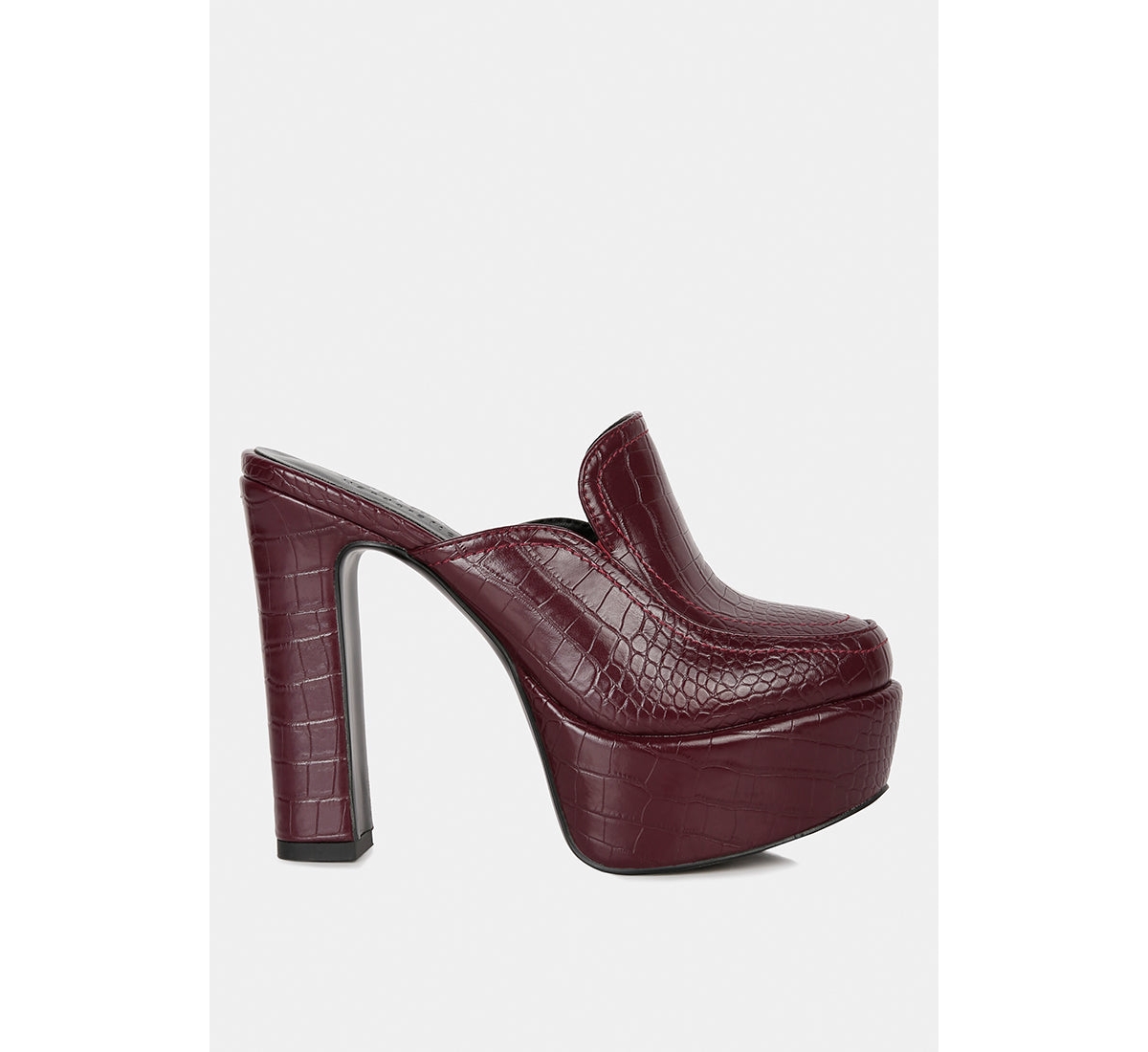 Click here for Bauhaus Womens Croc Pattern Heeled Platform Mules... prices