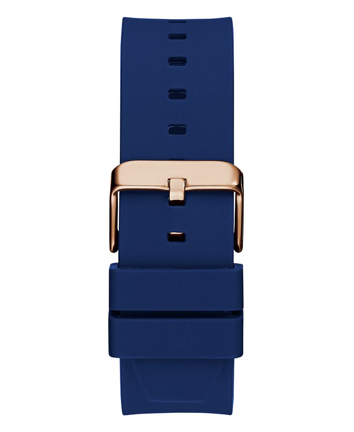 GUESS Men's Multi-Function Blue Silicone Watch 45mm - Macy's