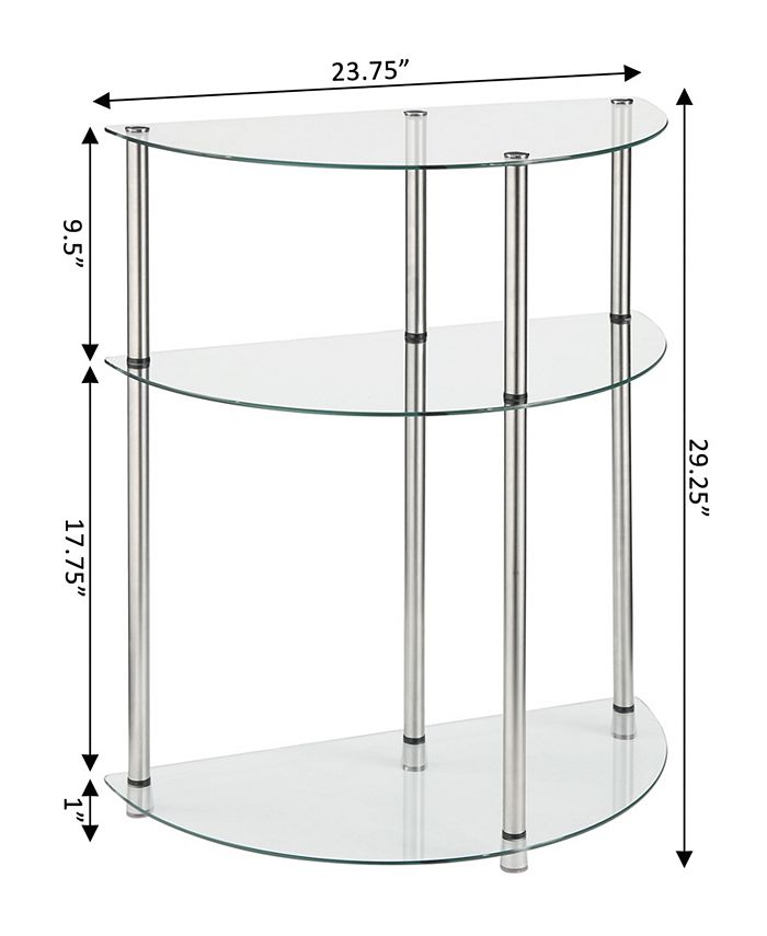 Convenience Concepts Designs2Go Classic Glass 3 Tier Half-Circle ...