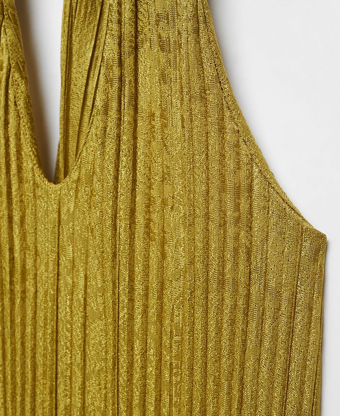MANGO Women's Lurex Pleated Dress - Macy's