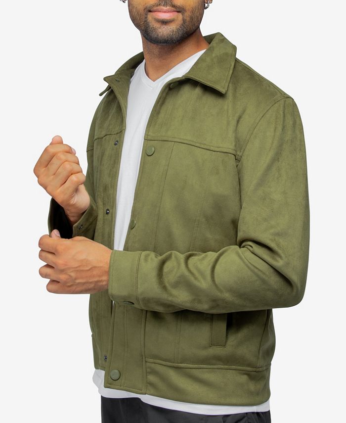 X-Ray Men's Faux Suede Button Down Jacket - Macy's