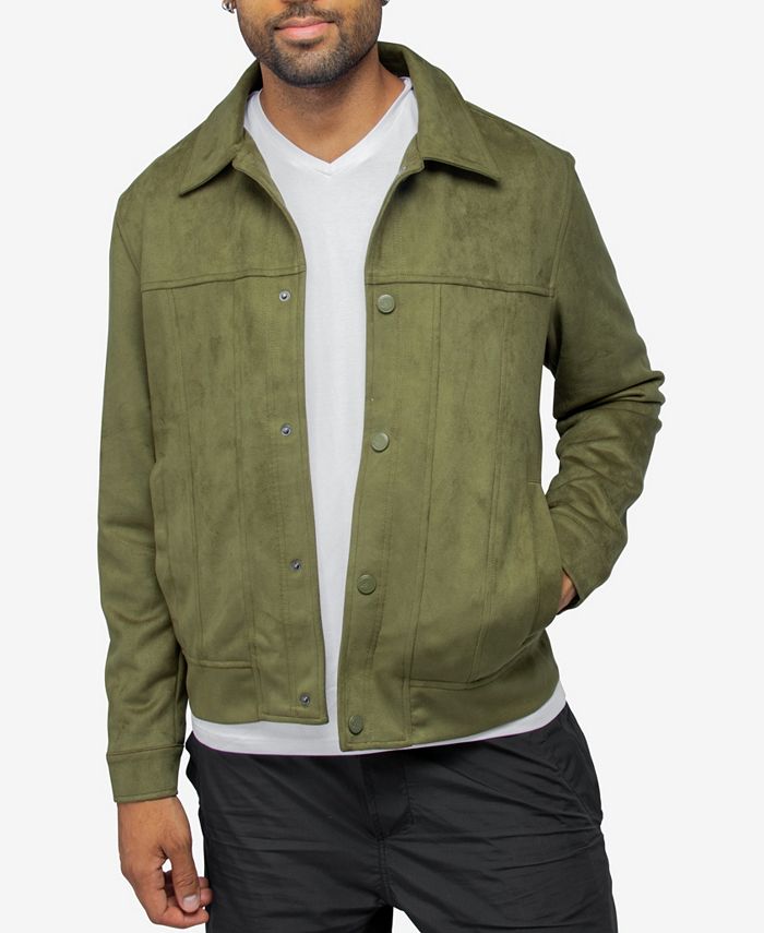 X-Ray Men's Faux Suede Button Down Jacket - Macy's