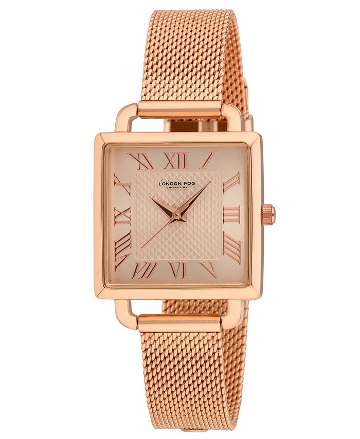 London Fog Women's Quartz Bristol Rose Gold-Tone Mesh Alloy Watch 28mm ...