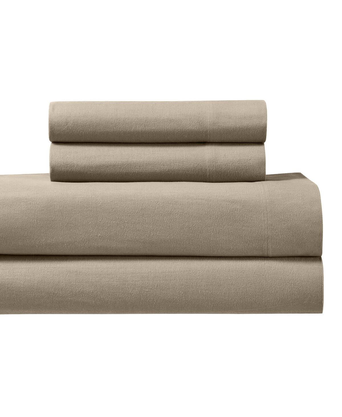 Click here for Heavyweight Flannel Sheet 4-Piece Set  King - Taup... prices