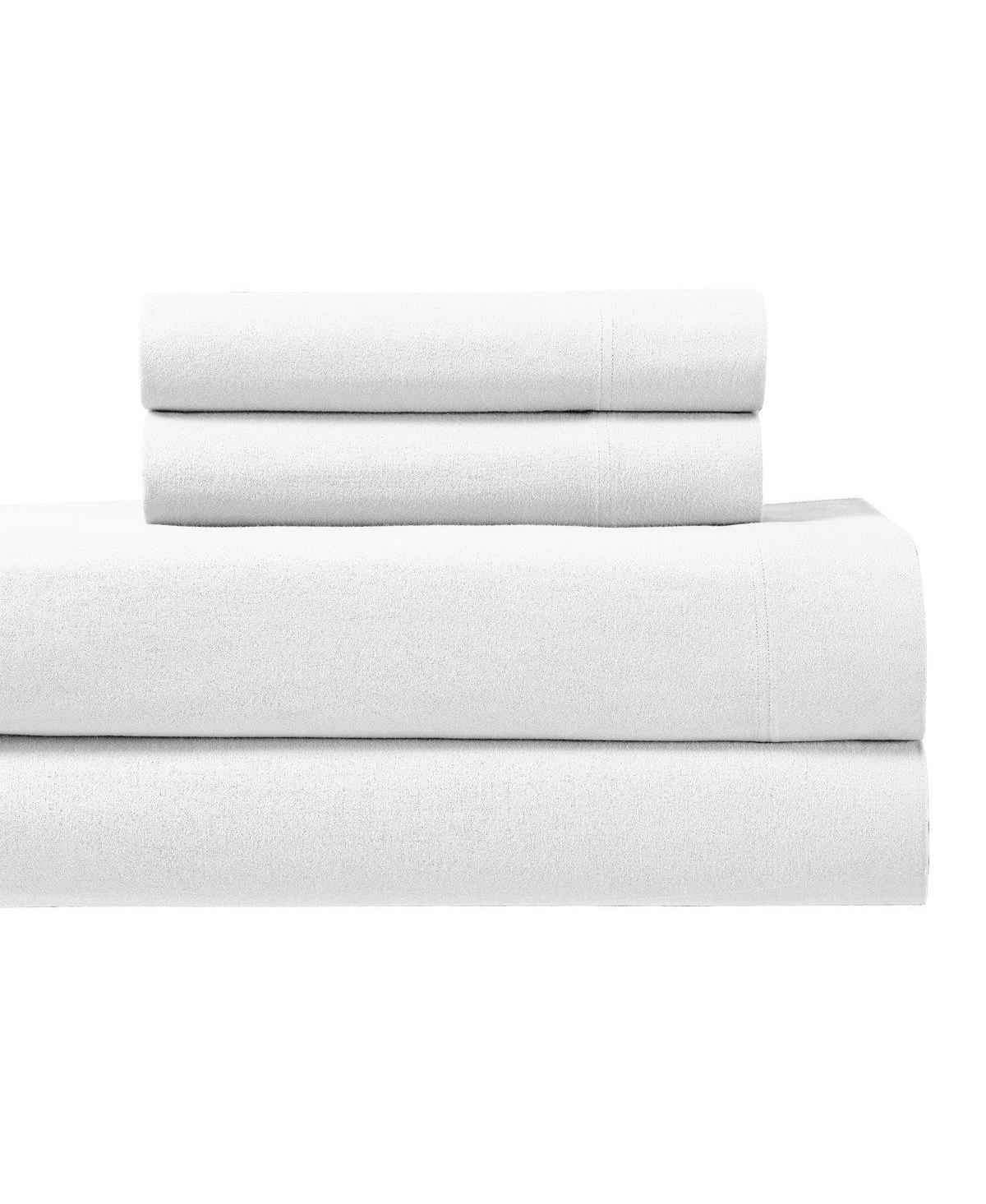 Click here for Heavyweight Flannel Sheet 4-Piece Set  King - Whit... prices