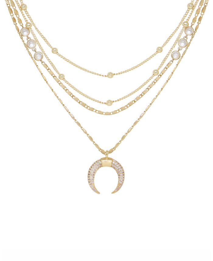 ETTIKA Layered Chain Crescent Horn Women's Necklace - Macy's
