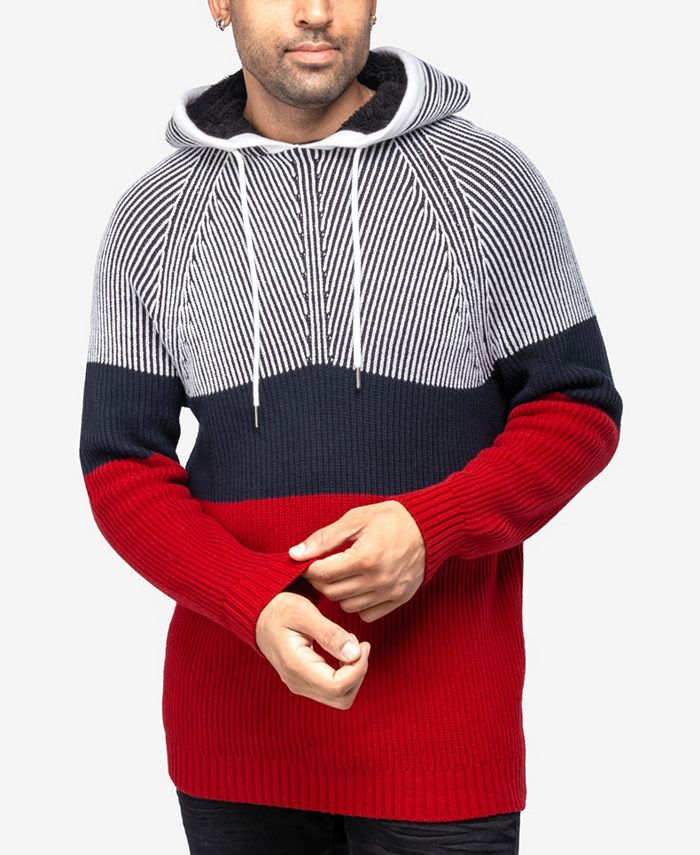 X-Ray Men's Color Blocked Hooded Sweater - Macy's