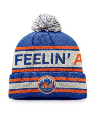 Men's Fanatics Royal, Natural New York Mets Hometown Slogan Cuffed Knit ...