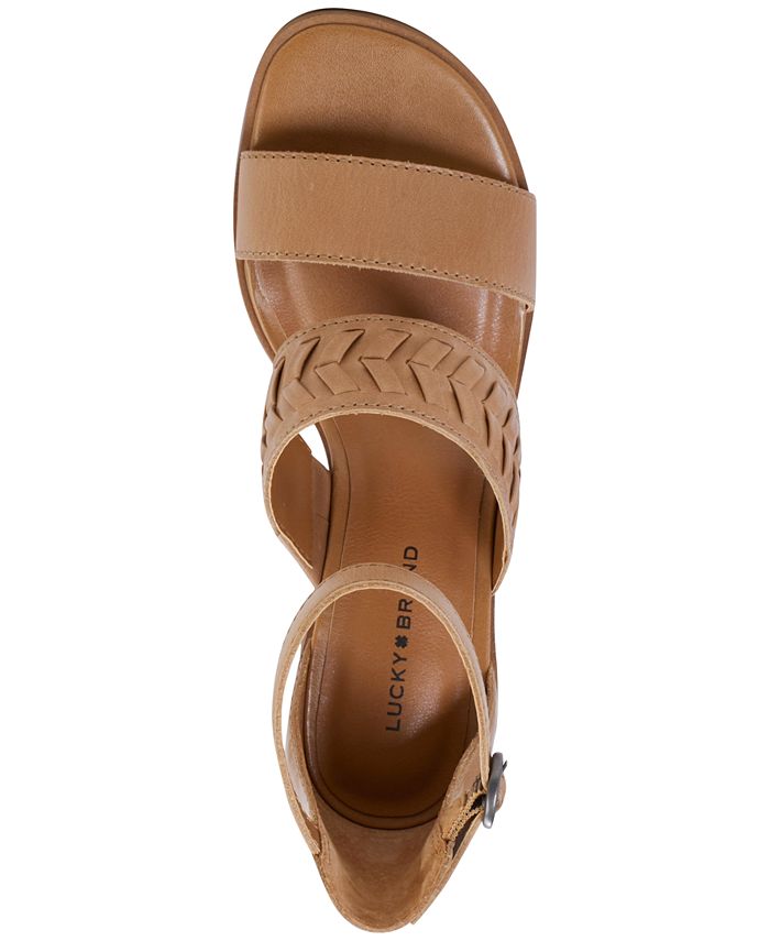 Lucky Brand Women's Serenay Strappy Woven Block-Heel Sandals - Macy's