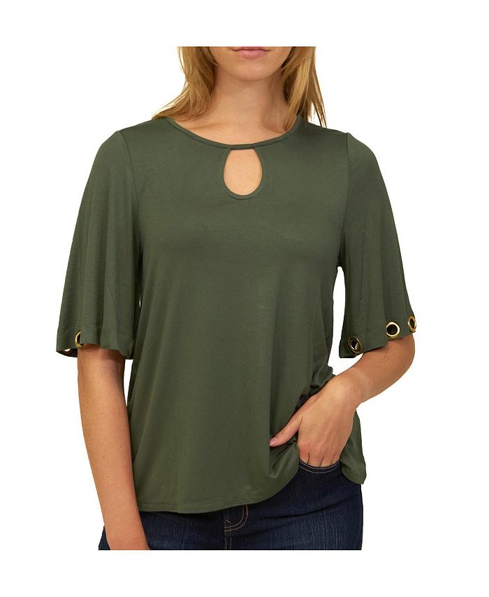 Cable & Gauge Women's Keyhole Neck Grommet Top - Macy's