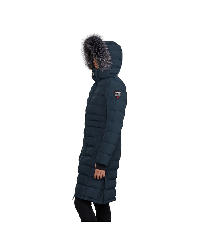 Pajar Women's Venice Long Puffer with Removable Faux Fur Trim - Macy's