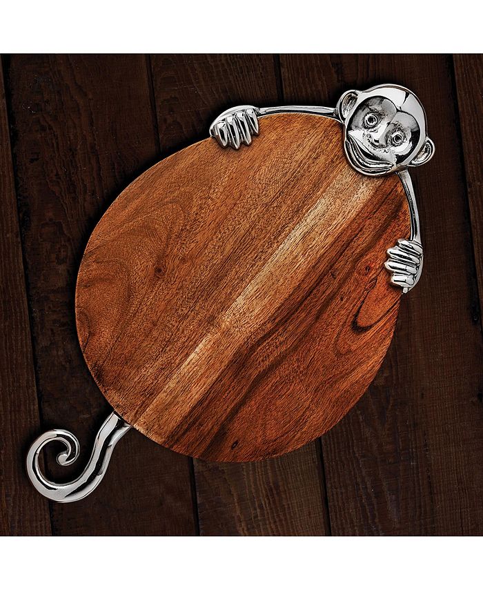 Godinger Monkey Design Acacia Wood Cheese Board with Cheese Server - Macy's
