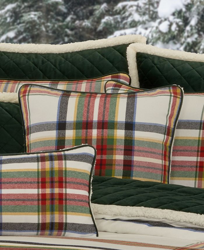 J Queen New York Christopher Plaid Decorative Pillow, 20" x 20" - Macy's