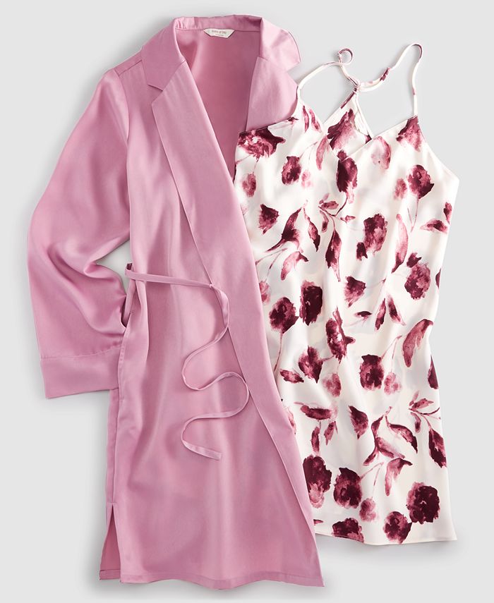 State of Day Women's Crepe de Chine Self-Tie Robe, Created for Macy's ...