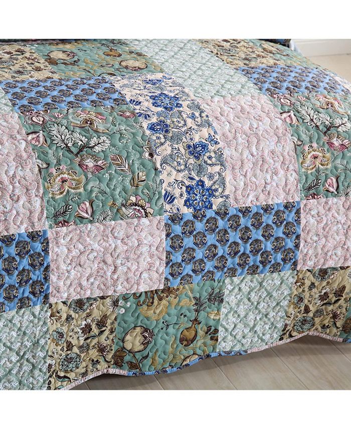 MarCielo 3 Piece Printed Quilt Bedspread Set Bedding Coverlet Set Queen ...