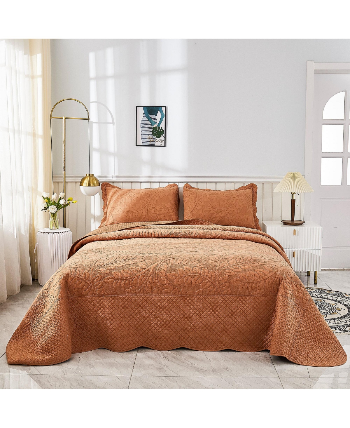 Click here for MarCielo 100 Cotton Oversized Bedspread Quilt Set... prices