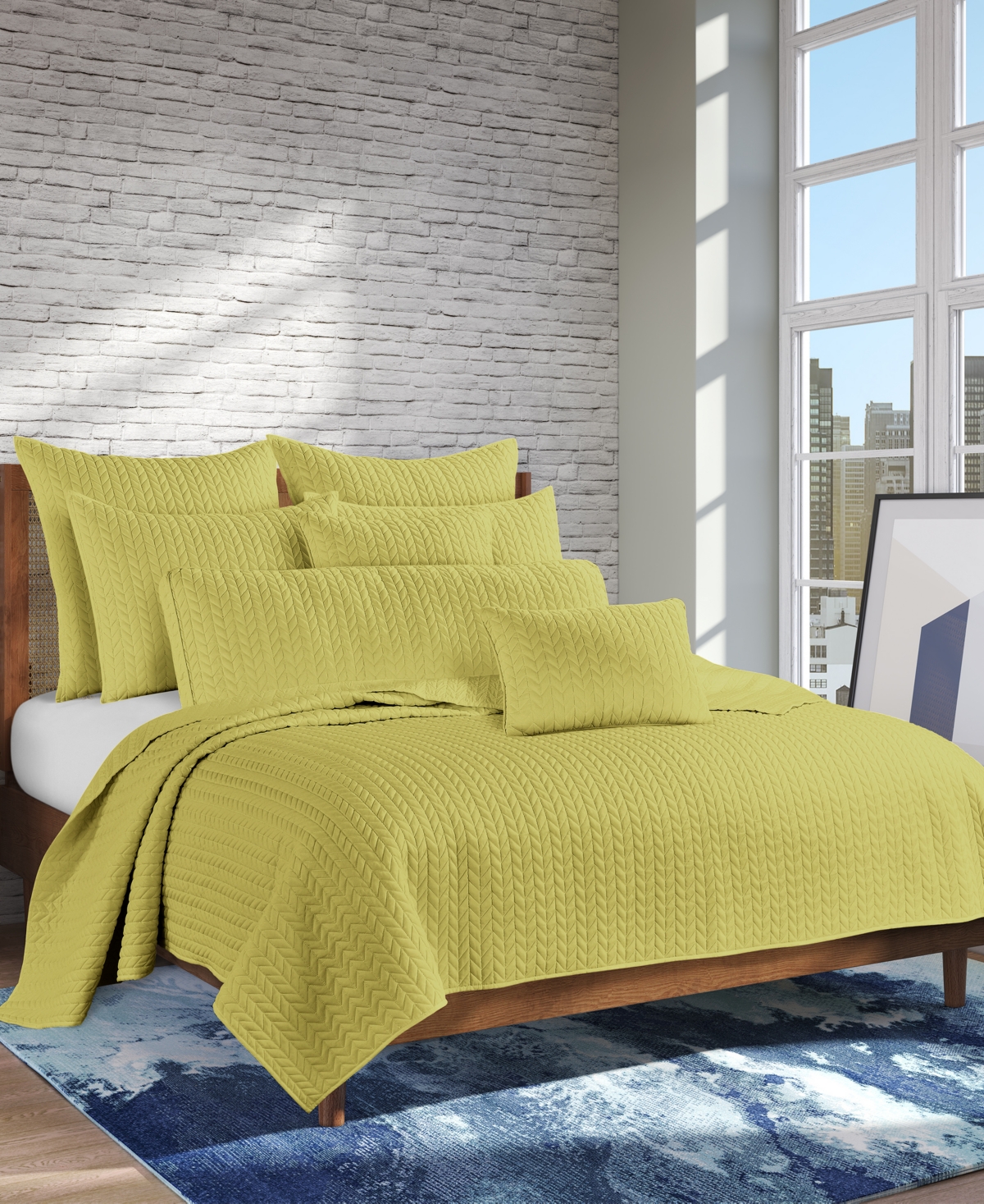 Click here for J by J Queen Cayman Quilt  Full/Queen - Chartreuse prices