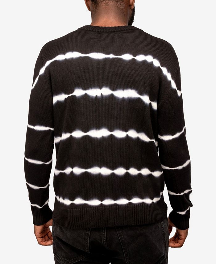 X-Ray Men's Striped Tie Dye Crew Neck Sweater - Macy's