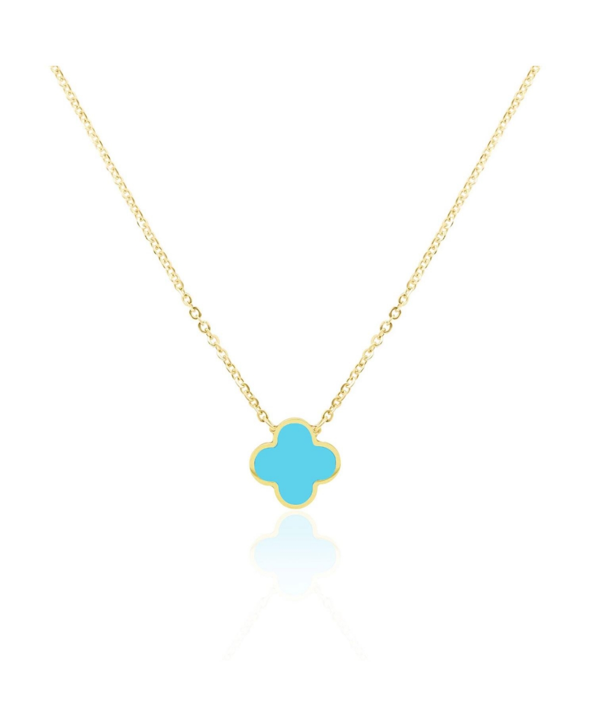 Click here for The Lovery Small Turquoise Single Clover Necklace... prices