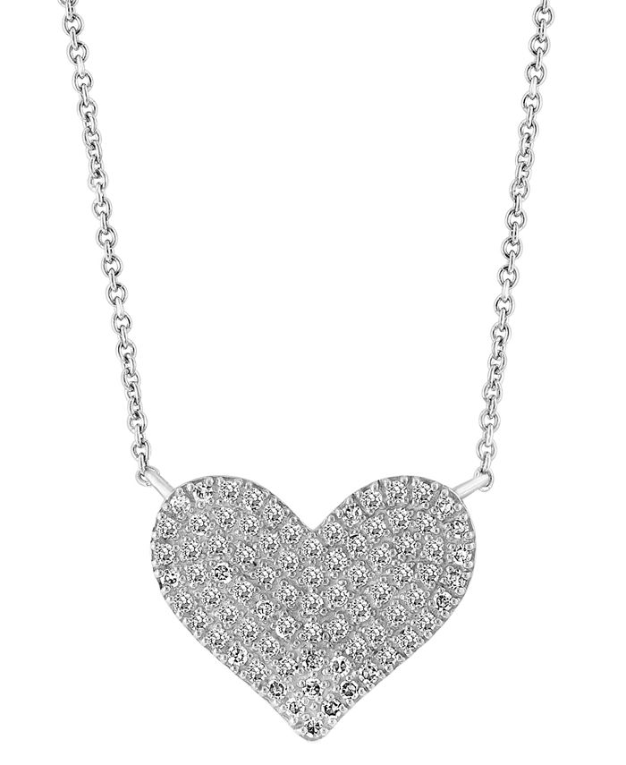 EFFY Collection EFFY® Diamond Pavé Heart 14" Pendant Necklace (1/3 ct ...