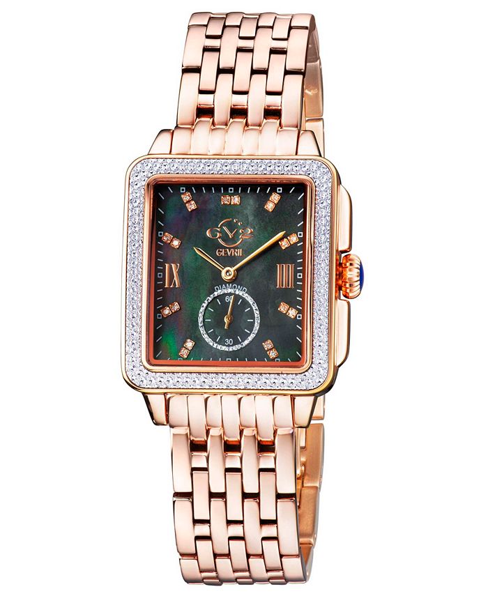 GV2 by Gevril Women's Bari Tortoise Rose Gold Stainless Steel Watch ...